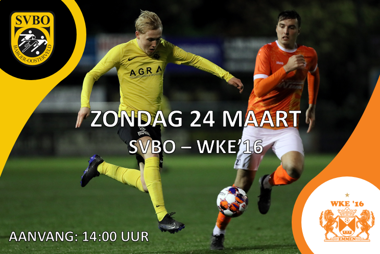 Spannende derby SVBO - WKE'16 op 24 maart | SVBO